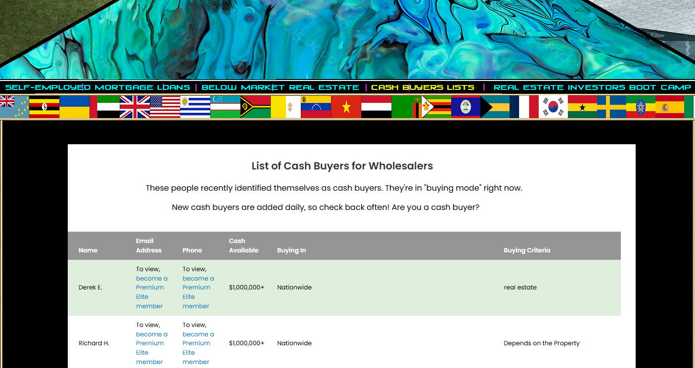 LBL REAL ESTATE INVESTOR CENTER - Cash Buyers Lists